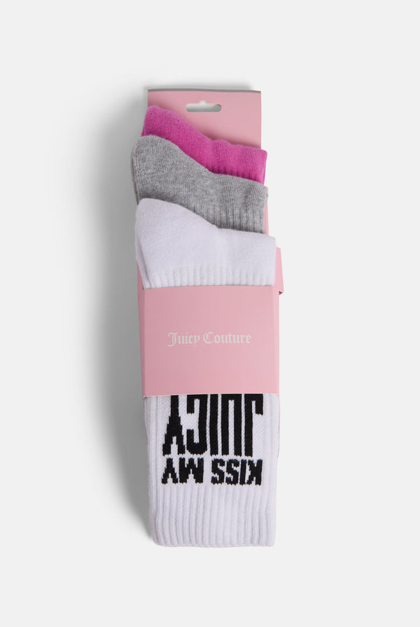 MULTI 3 PACK SLOGAN SOCKS – Juicy Couture UK