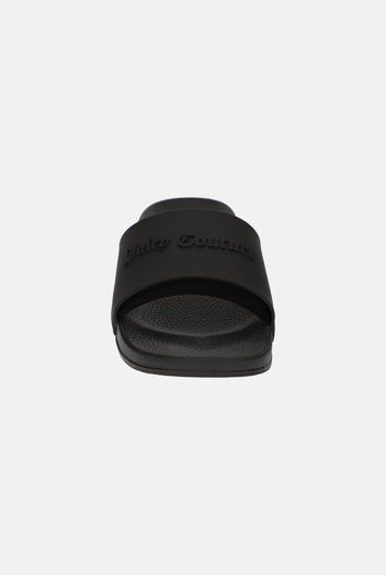 BLACK EMBOSSED SLIDERS – Juicy Couture UK