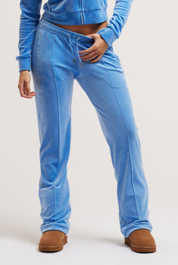 WASHED BLUE DENIM VELOUR DIAMANTE TRACKSUIT BOTTOM – Juicy Couture UK