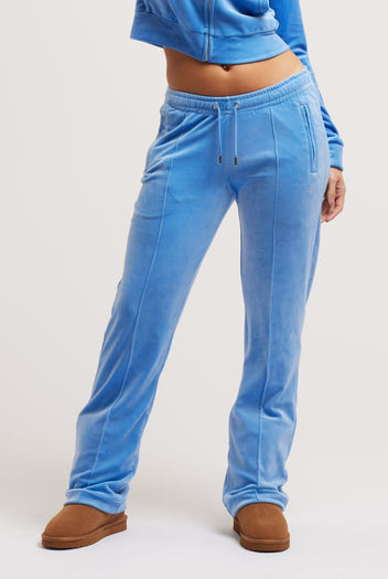 WASHED BLUE DENIM VELOUR DIAMANTE TRACKSUIT BOTTOM – Juicy Couture UK